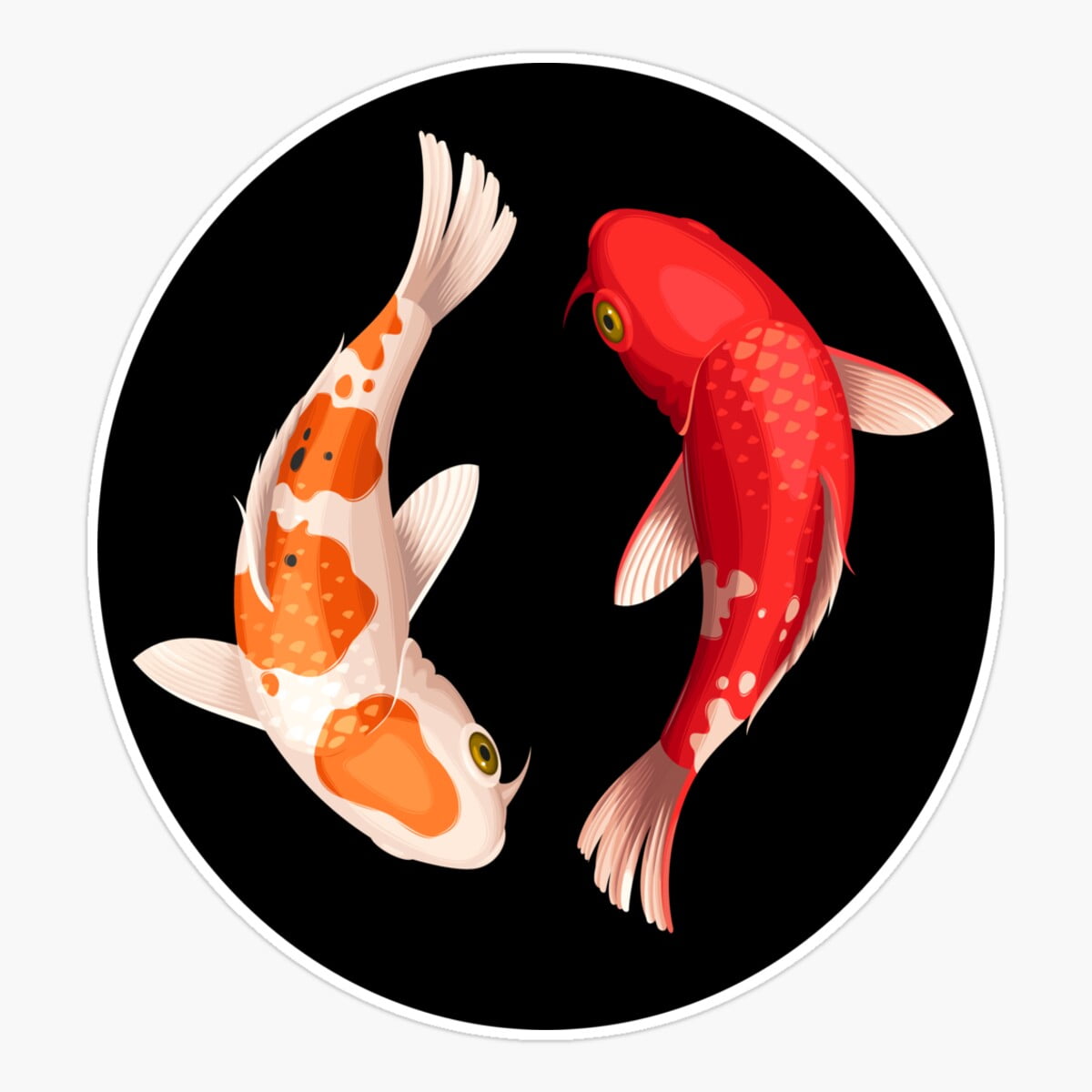 Onim Japanese Koi Fish Carp Nishikigoi Fish Pond Japan Culture Sticker ...