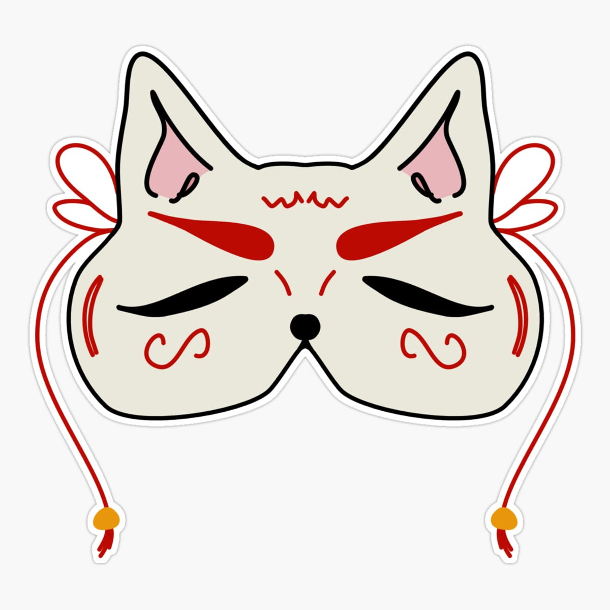 Onim Japanese Mask Sticker, Phone Decal Water Bottle Stickers Car ...