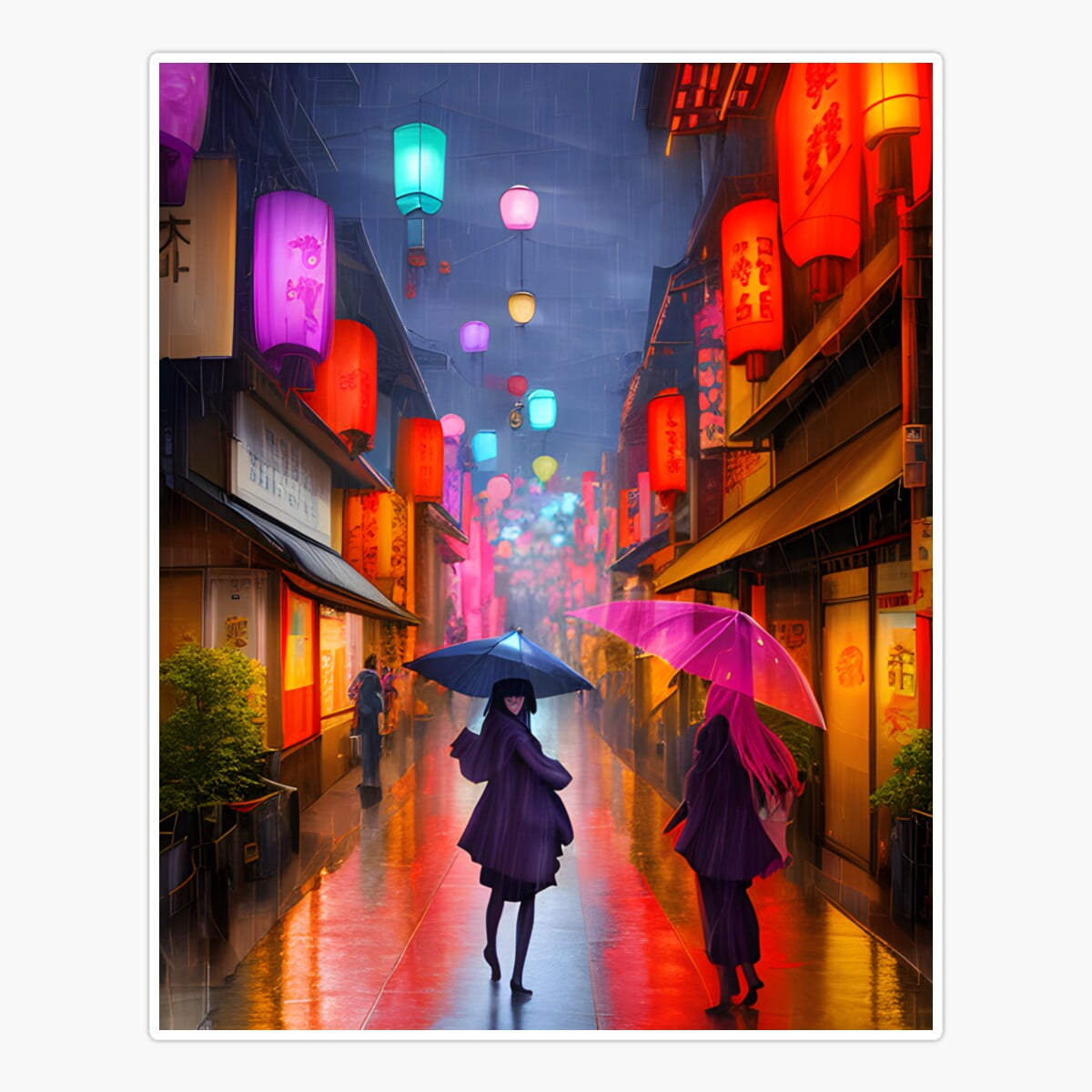 Onim Japanese Nightlife Sticker, Phone Decal Water Bottle Stickers Car ...