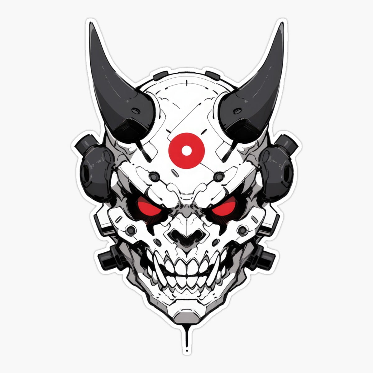 Onim Japanese Oni Mask Sticker, Phone Decal Water Bottle Stickers Car ...