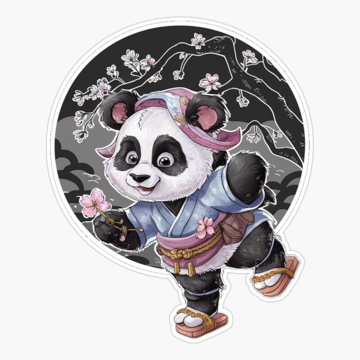 Onim Japanese Panda Sticker, Phone Decal Water Bottle Stickers Car ...