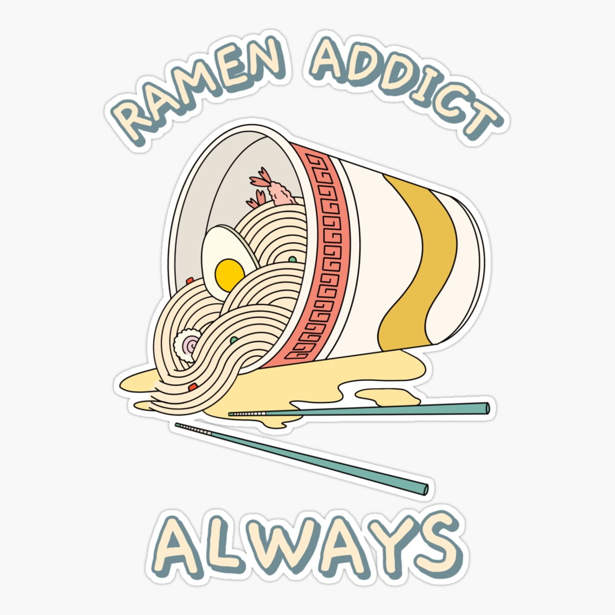 Onim Japanese Ramen Noodle Soup Anime Art Sticker, Phone Decal Water ...