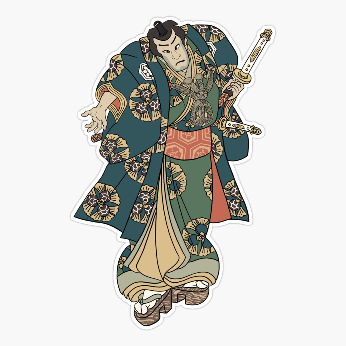 Onim Japanese Samurai Warrior 2 Sticker, Phone Decal Water Bottle ...