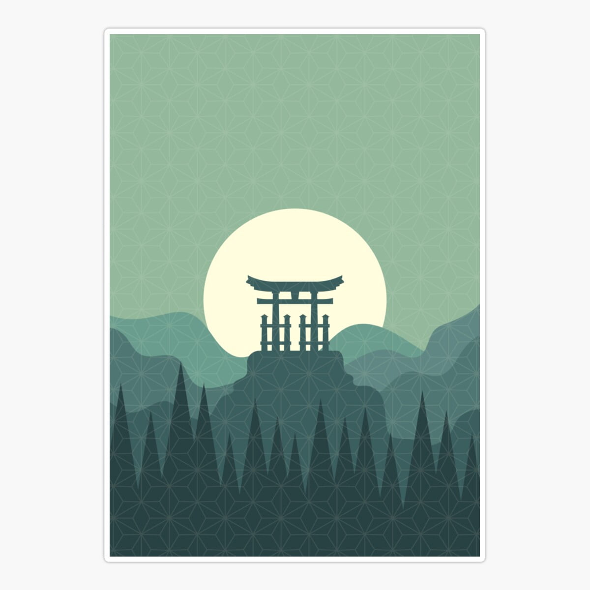 Onim Japanese Shrine Torii Sticker, Phone Decal Water Bottle Stickers ...
