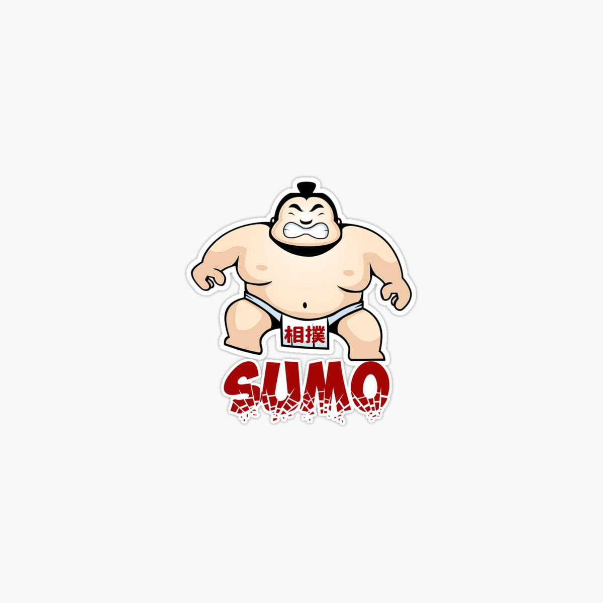 Onim Japanese Sumo Wrestler Raging Design Sticker - Walmart.com
