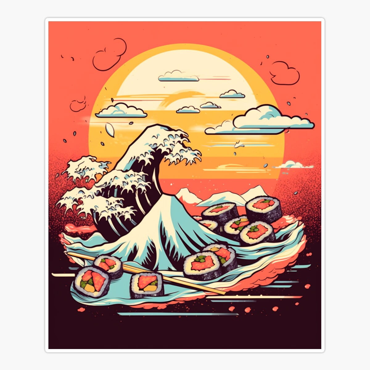 Onim Japanese Sushi Made In The Style Of Furry Art. Sticker, Phone ...