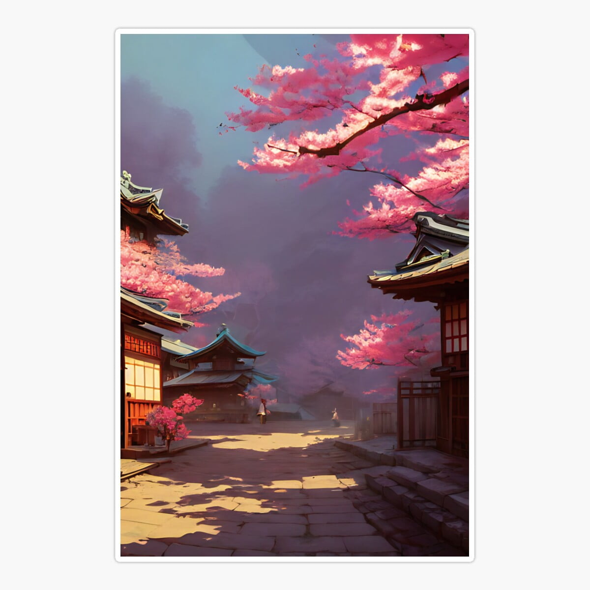 Onim Japanese Village Sticker, Phone Decal Water Bottle Stickers Car ...