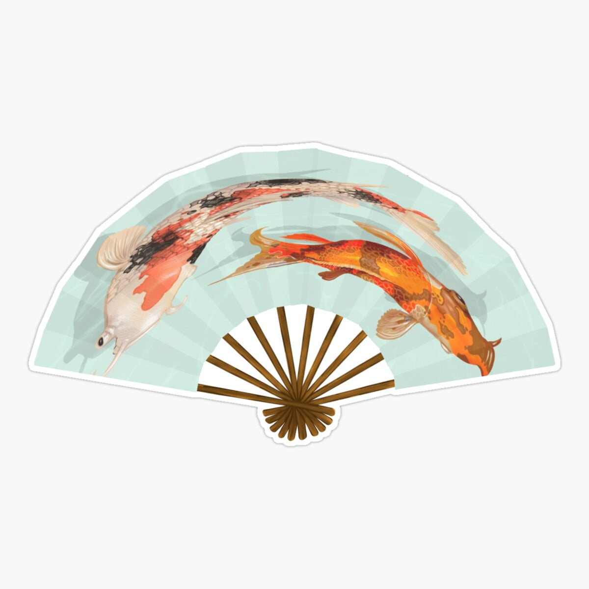 Onim Japanese War Fan Sticker, Phone Decal Water Bottle Stickers Car ...