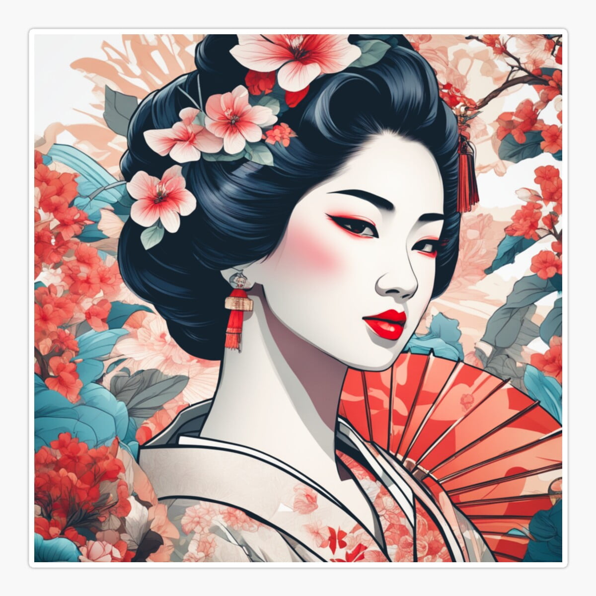 Onim Japanese Women_X020 Sticker, Phone Decal Water Bottle Stickers Car ...