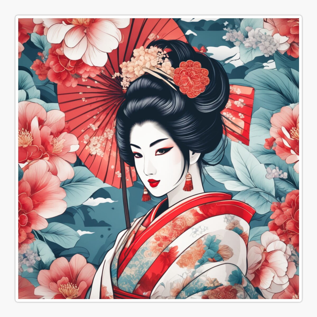 Onim Japanese Women_X021 Sticker, Phone Decal Water Bottle Stickers Car ...