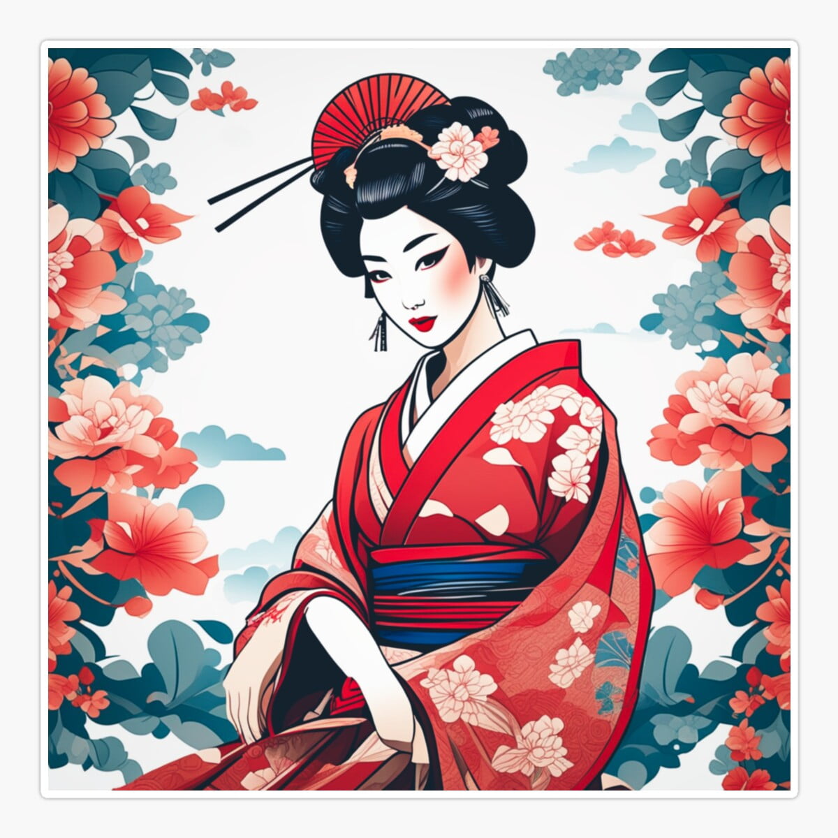 Onim Japanese Women_X023 Sticker, Phone Decal Water Bottle Stickers Car ...