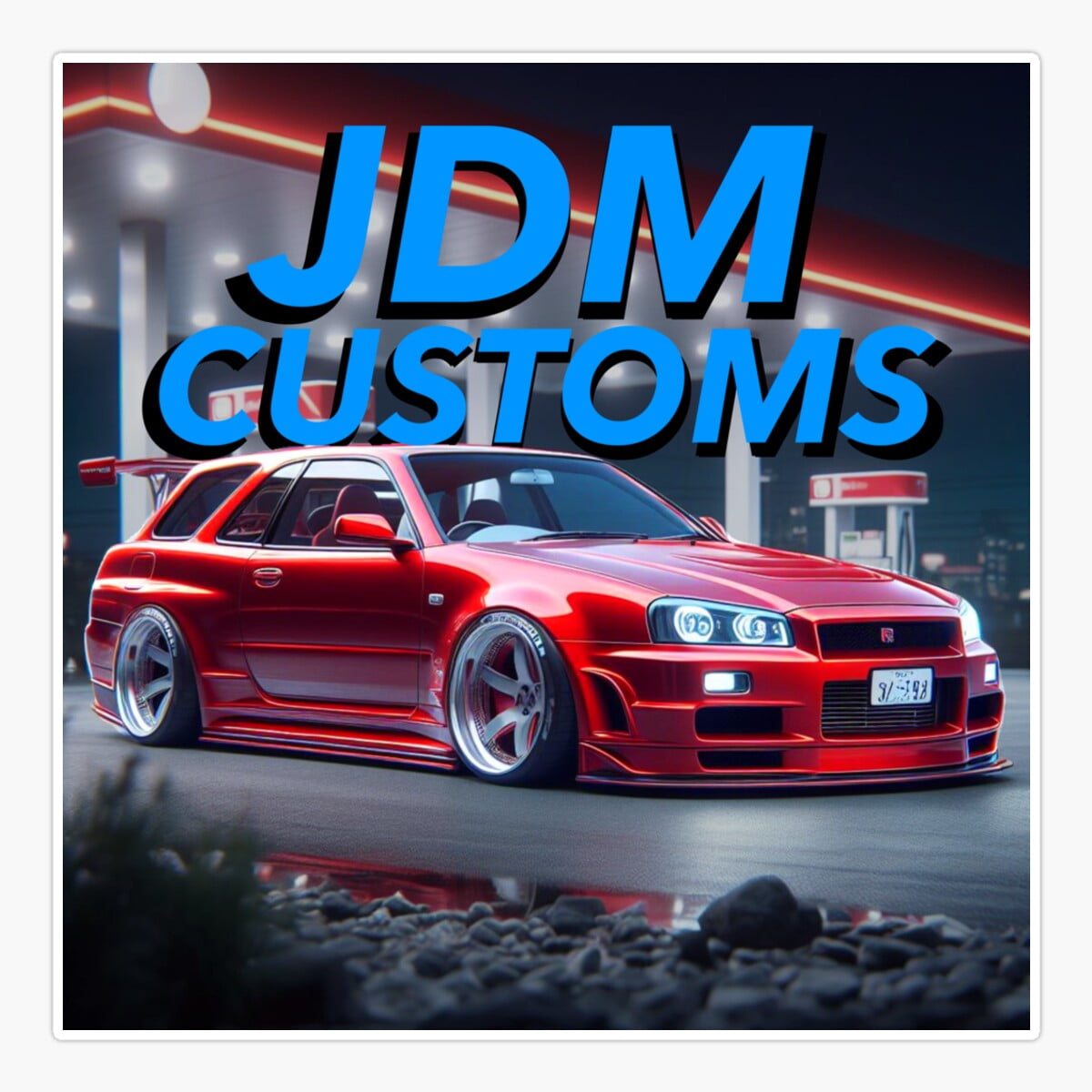 Onim Jdm Customs - Skylinewagon Sticker, Phone Decal Water Bottle ...