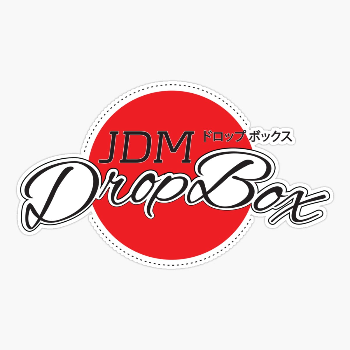 Onim Jdm Dropbox - Red Dot Sticker, Phone Decal Water Bottle Stickers ...