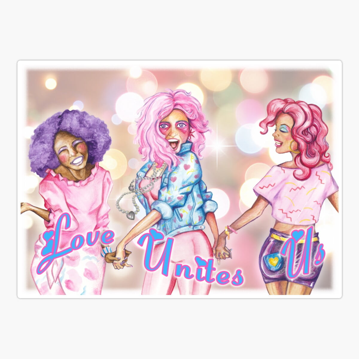 Onim Jem & The Holograms - Love Unites Us Sticker, Phone Decal Water ...