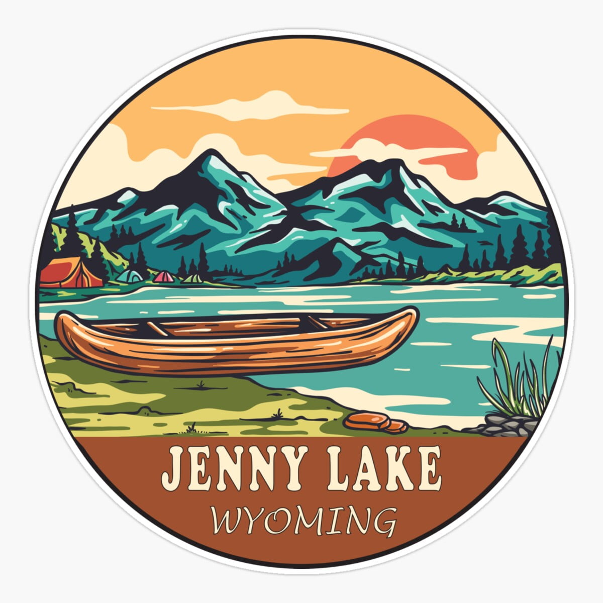Onim Jenny Lake Wyoming | Boating | Fishing Sticker, Phone Decal Water ...