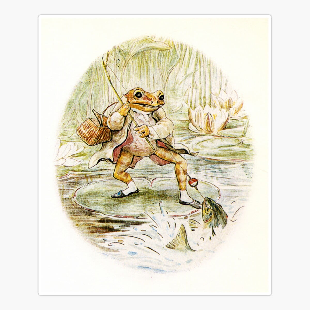 Onim Jeremy Fisher - Beatrix Potter Sticker, Phone Decal Water Bottle ...