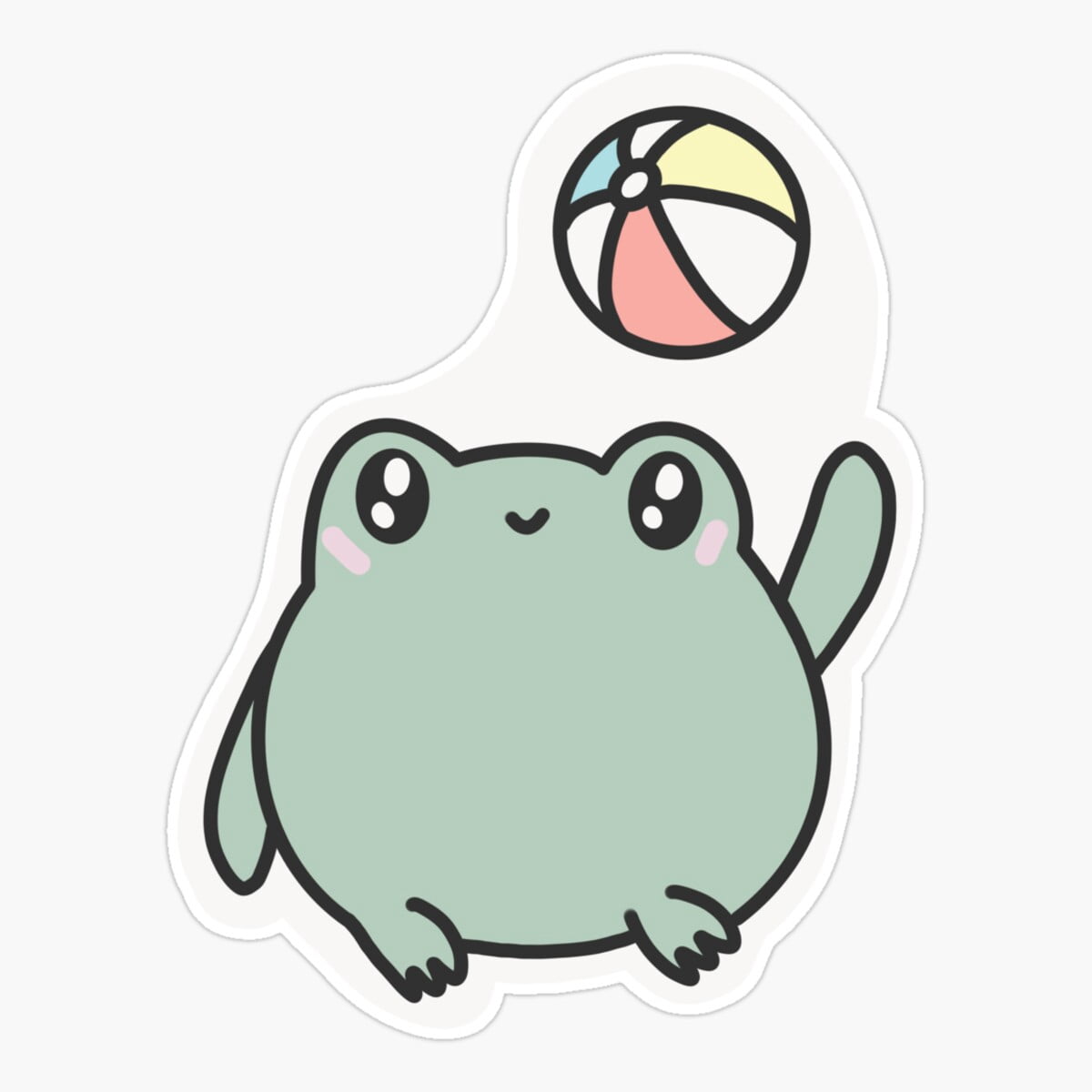 Onim Jerry The Frog Playing With A Beach Ball Sticker, Phone Decal ...