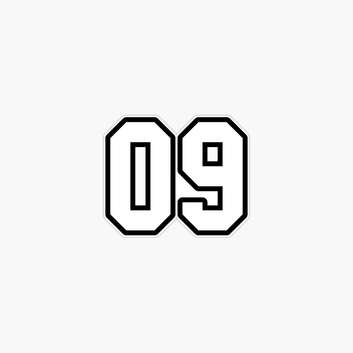 Onim Jersey Number 09 Sticker, Phone Decal Water Bottle Stickers Car ...