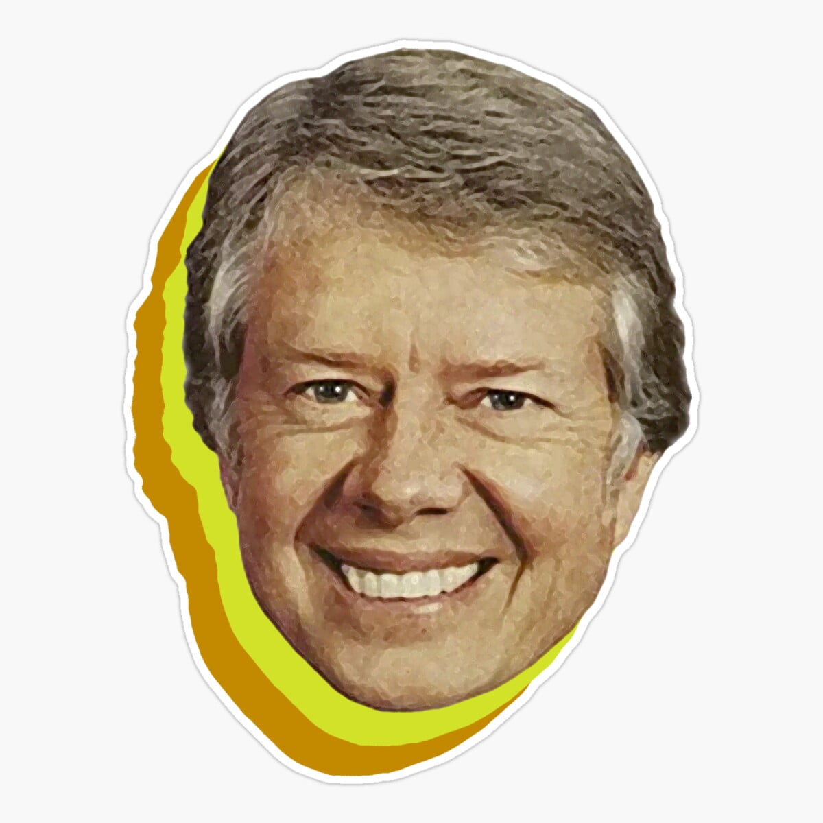 Onim Jimmy Carter Head Vintage Retro 70S Art Sticker, Phone Decal Water ...