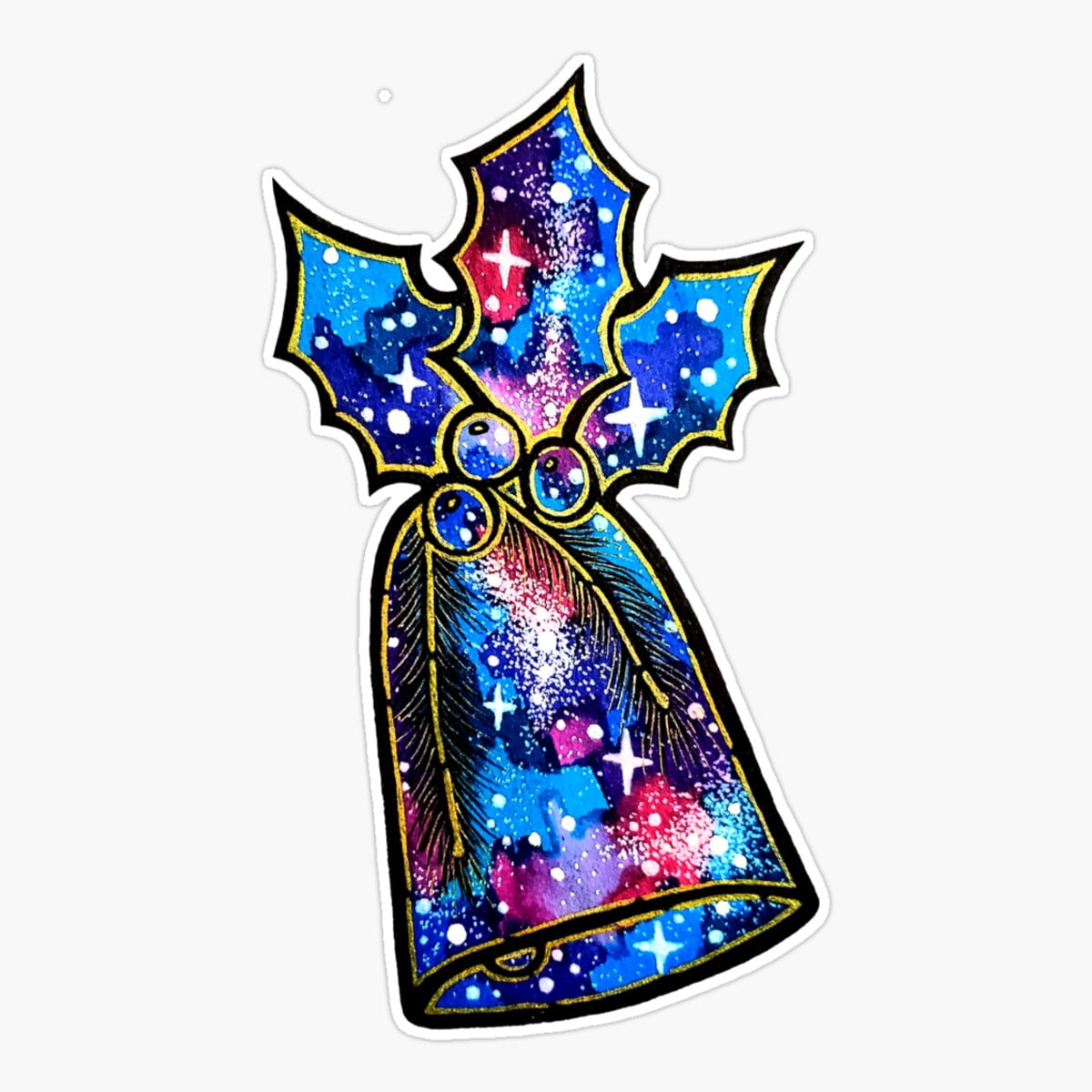 Onim Jingle Bell Galaxy Sticker, Phone Decal Water Bottle Stickers Car ...