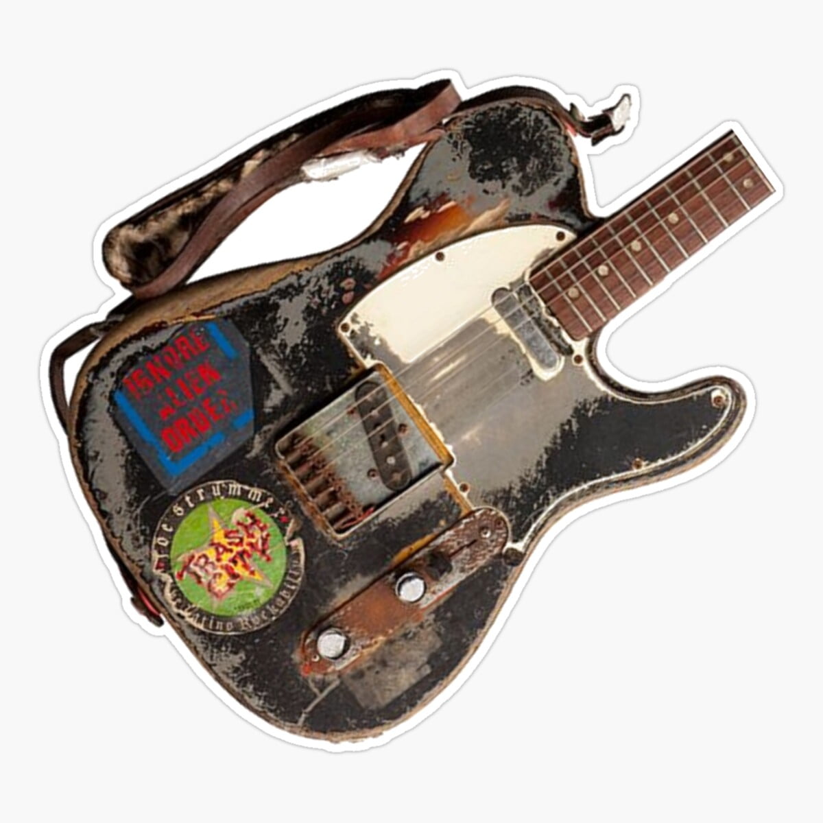Onim Joe Strummer Telecaster Guitar Sticker, Phone Decal Water Bottle ...