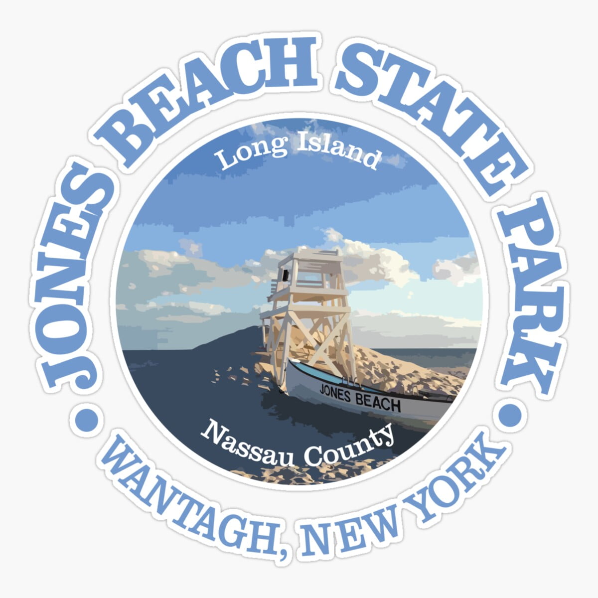 Onim Jones Beach State Park Sticker, Phone Decal Water Bottle Stickers ...