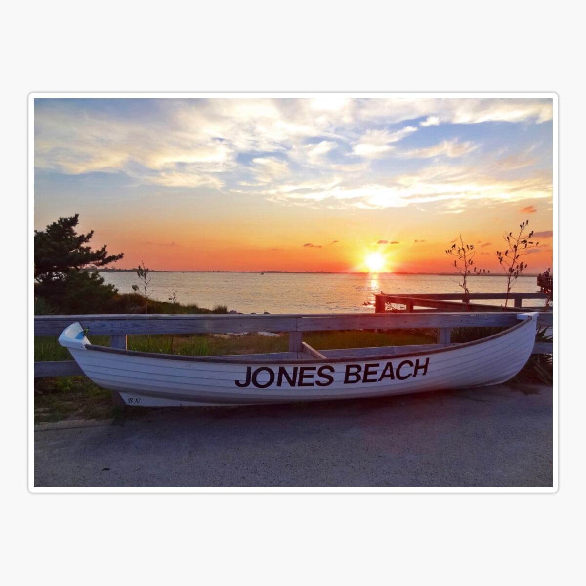 Onim Jones Beach Sunset Sticker, Phone Decal Water Bottle Stickers Car ...
