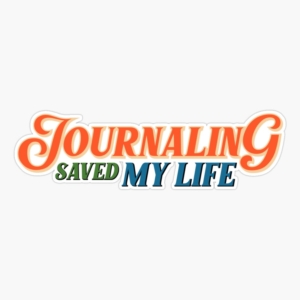 Onim Journaling Saved My Life Sticker, Phone Decal Water Bottle ...