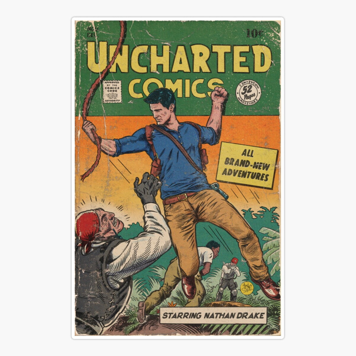 Onim Jungle Adventures Comic Book Fan Art Sticker, Phone Decal Water ...