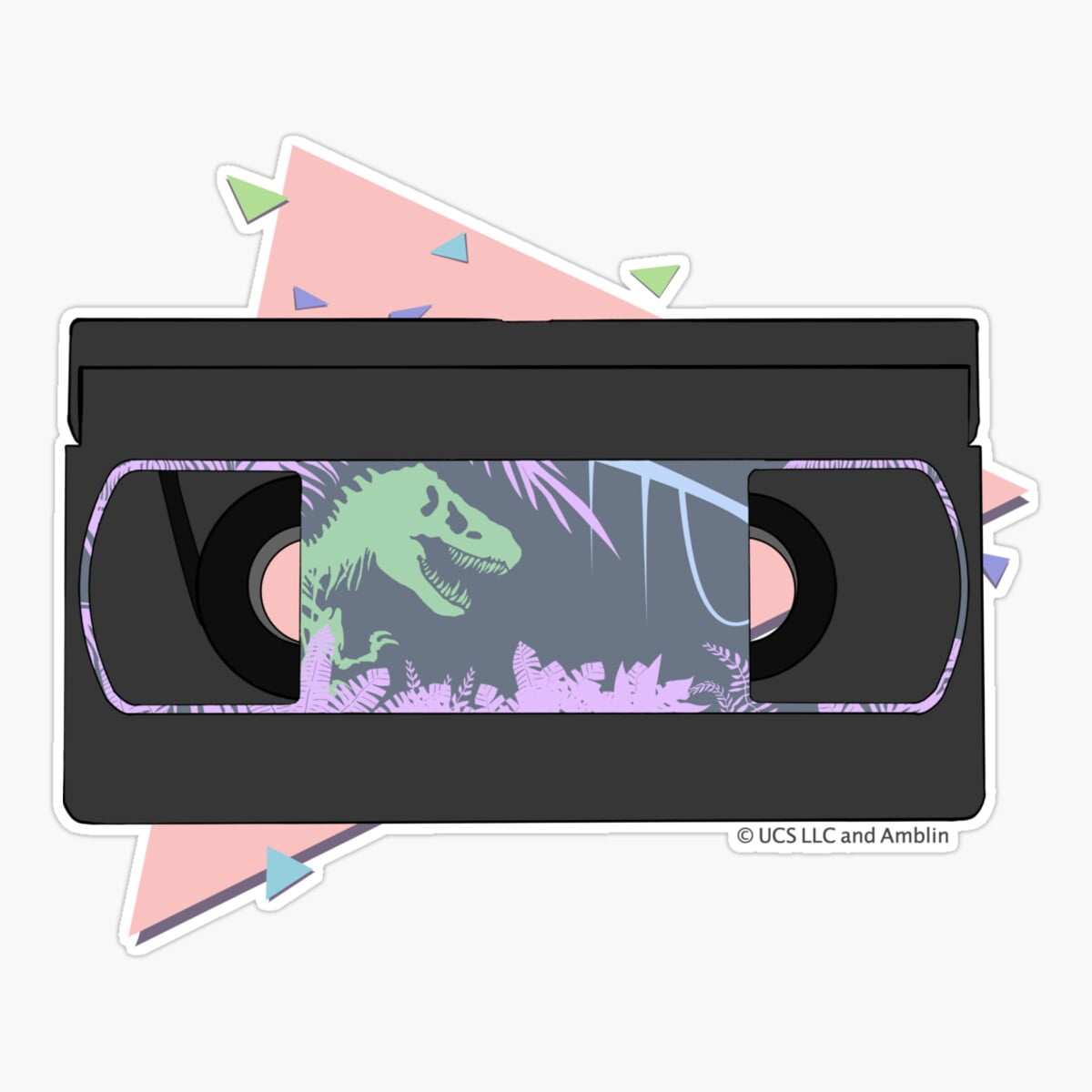Onim Jurassic Foliage Vhs Sticker, Phone Decal Water Bottle Stickers ...