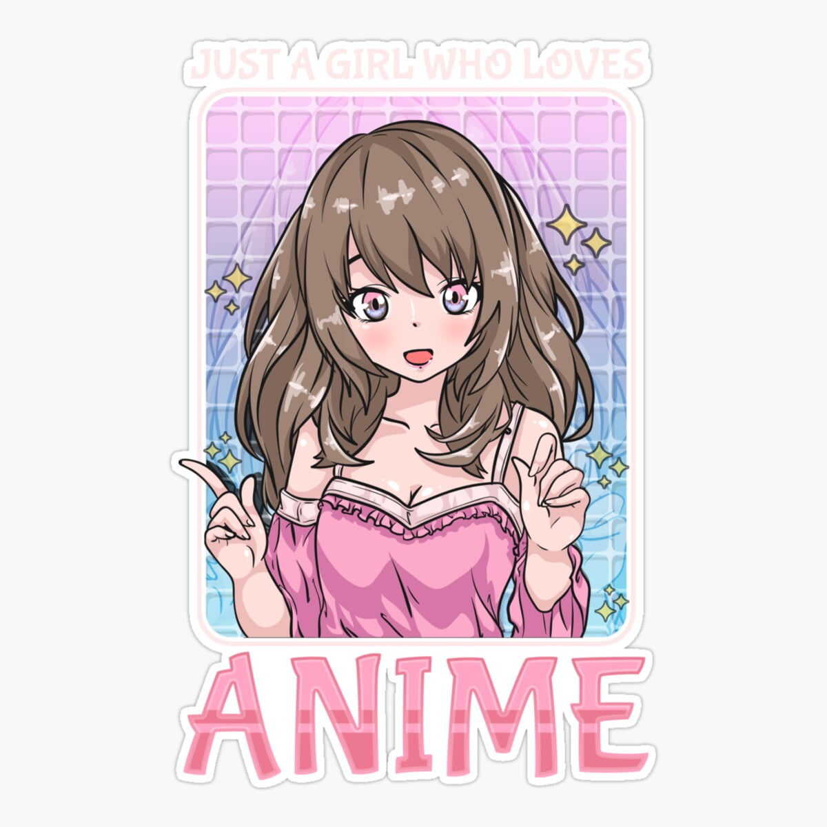 Onim Just A Girl Who Loves Anime - Chibi Kawaii Cosplay Sticker, Phone ...