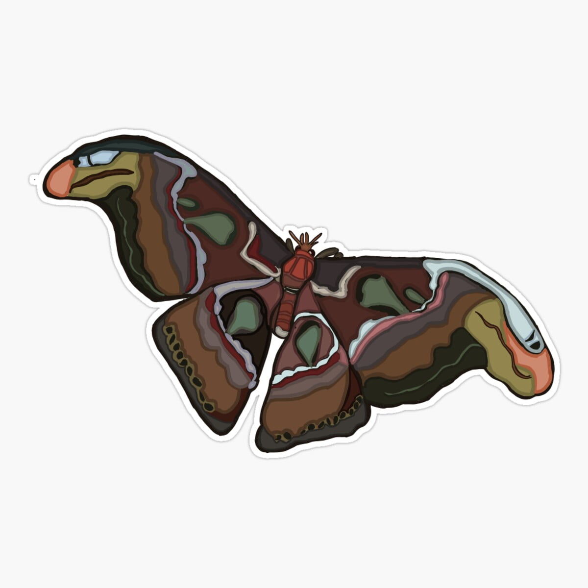 Onim Just A Simple Moth Sticker, Phone Decal Water Bottle Stickers Car ...