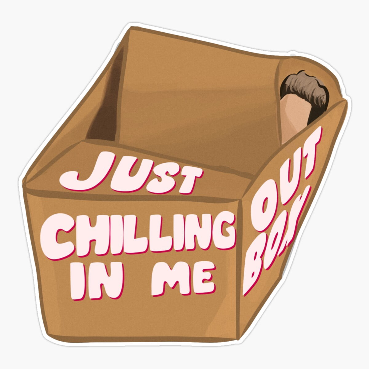 Onim Just Chilling Out In Me Box One Direction Sticker, Phone Decal ...