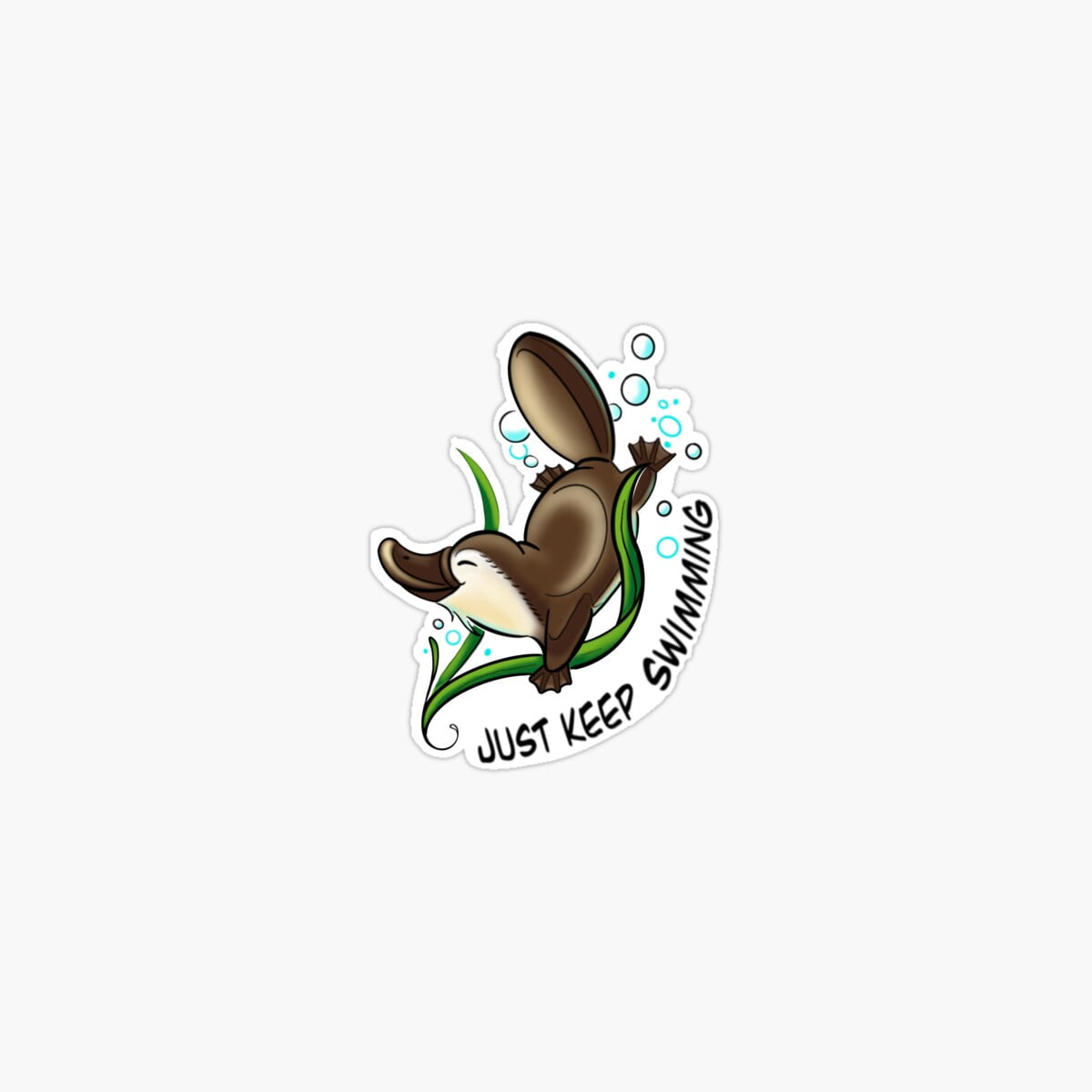 Onim Just Keep Swimming Sticker, Phone Decal Water Bottle Stickers Car ...