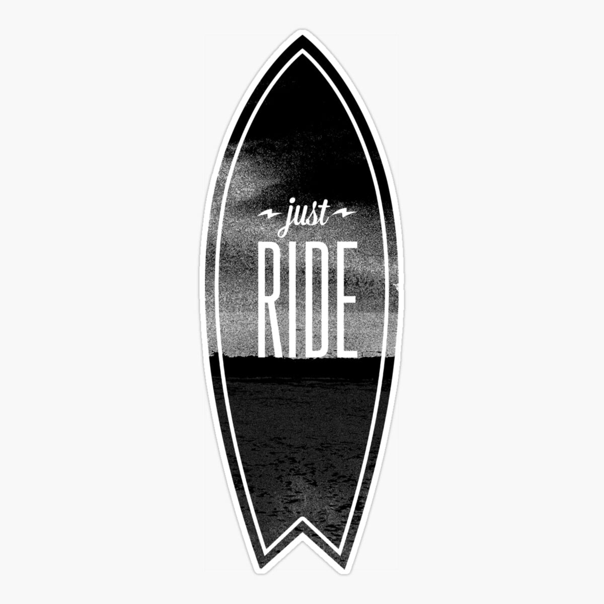 Onim Just Ride - Surfer Style Motive Sticker, Phone Decal Water Bottle ...