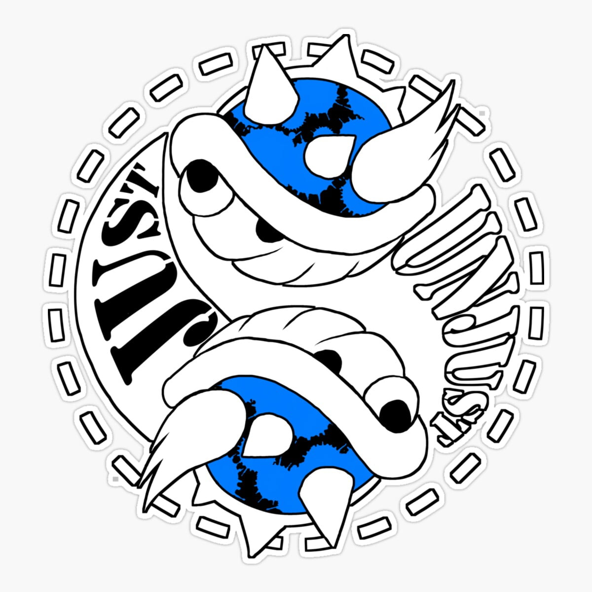 Onim Just/Unjust Blue Shell Sticker, Phone Decal Water Bottle Stickers ...