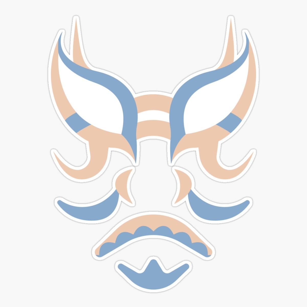 Onim Kabuki Blue Sticker, Phone Decal Water Bottle Stickers Car Decals ...