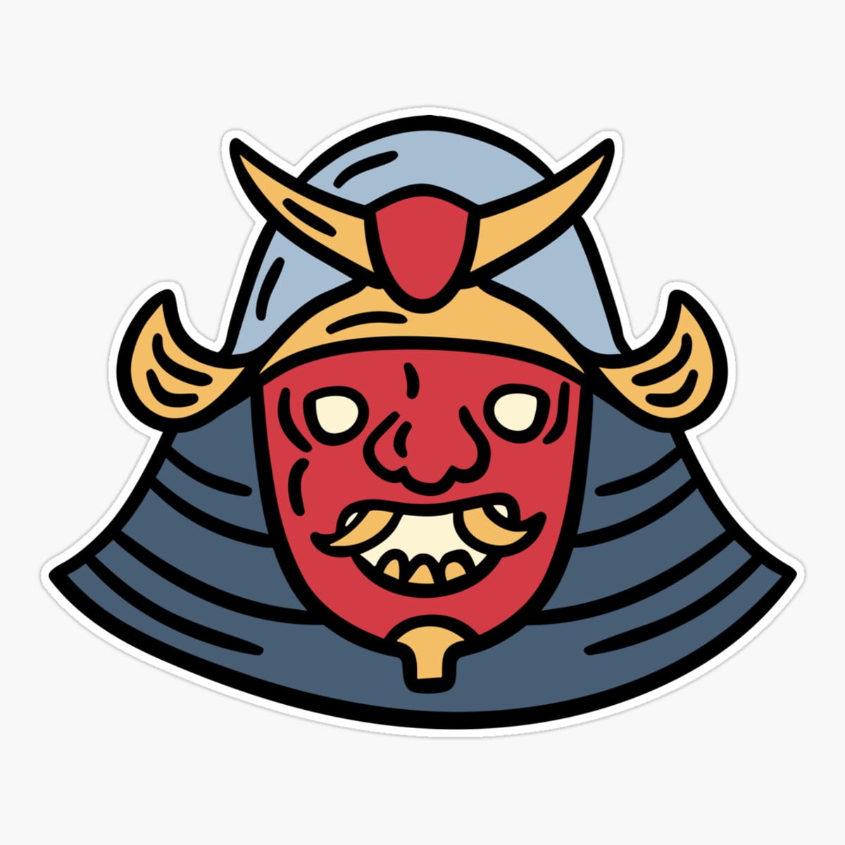 Onim Kabuto Helmet - Japanese Samurais Sticker, Phone Decal Water Bottle Stickers Car Decals ...