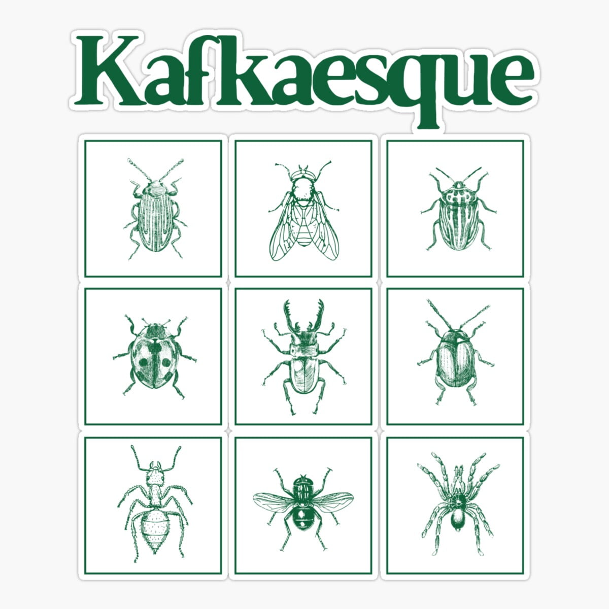 Onim Kafkaesque- Franz Kafka Metamorphosis Sticker, Phone Decal Water ...