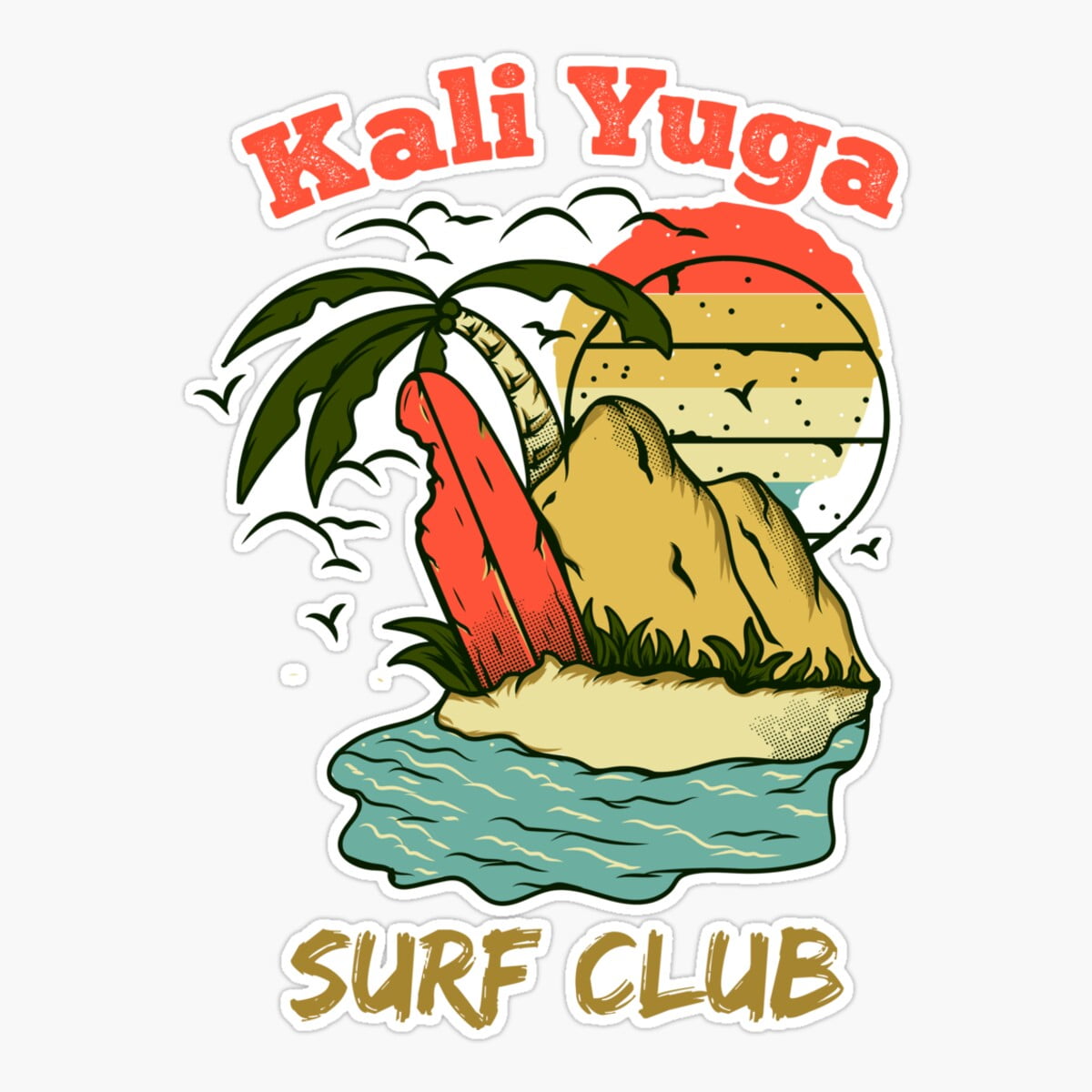 Onim Kali Yuga Surf Club Surf The Kali Yuga Sticker, Phone Decal Water ...