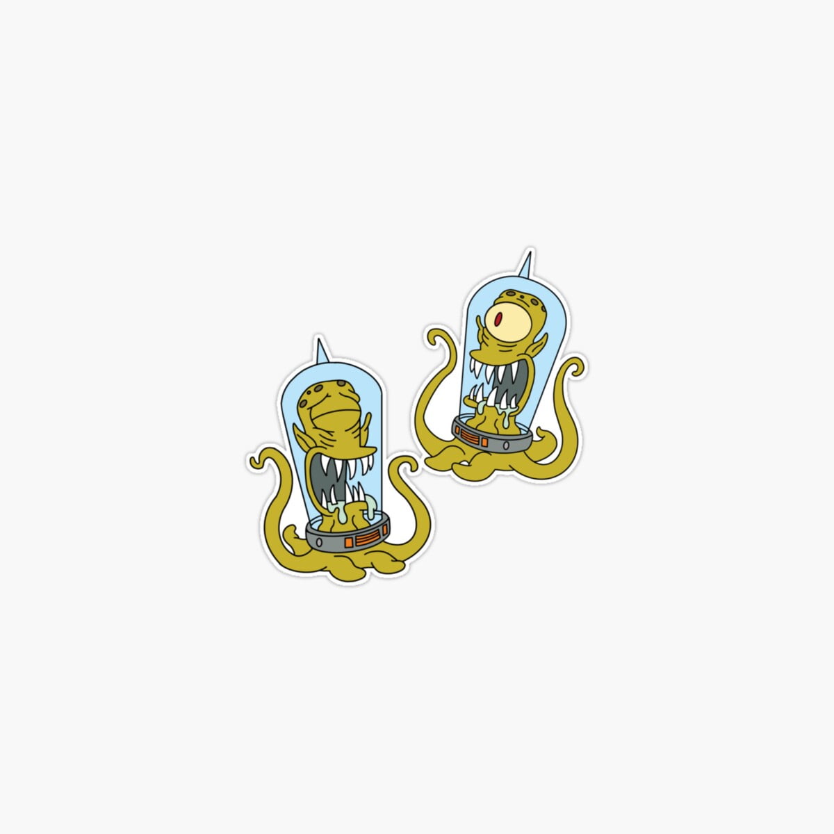 Onim Kang And Kodos Treehouse Of Horror 1 Sticker, Phone Decal Water ...