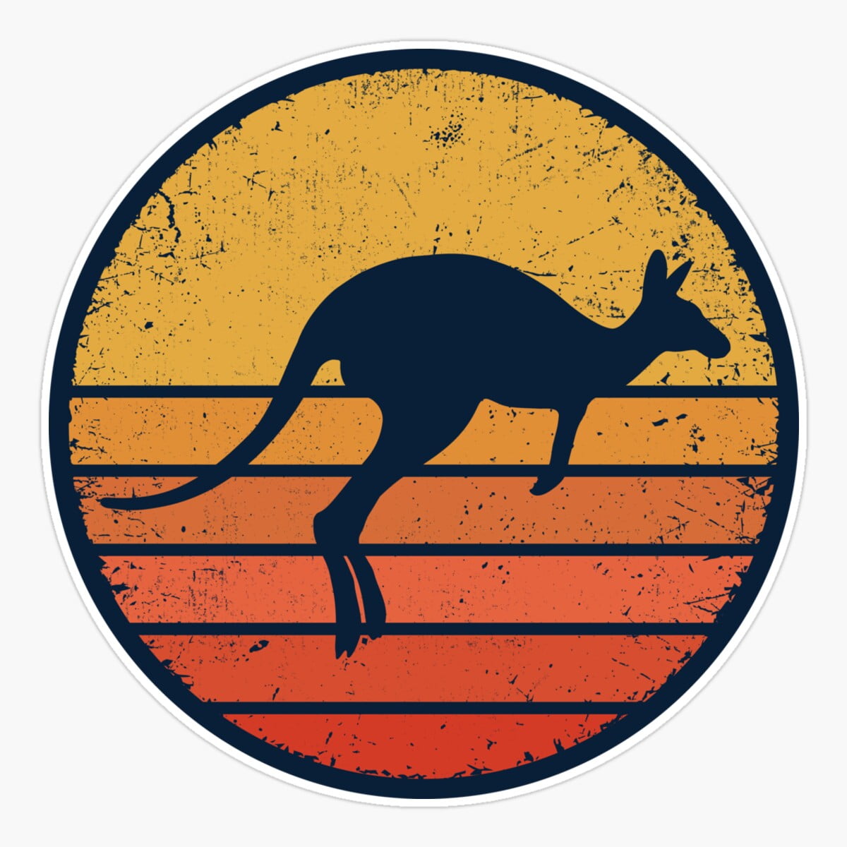 Onim Kangaroo Retro Sticker, Phone Decal Water Bottle Stickers Car ...