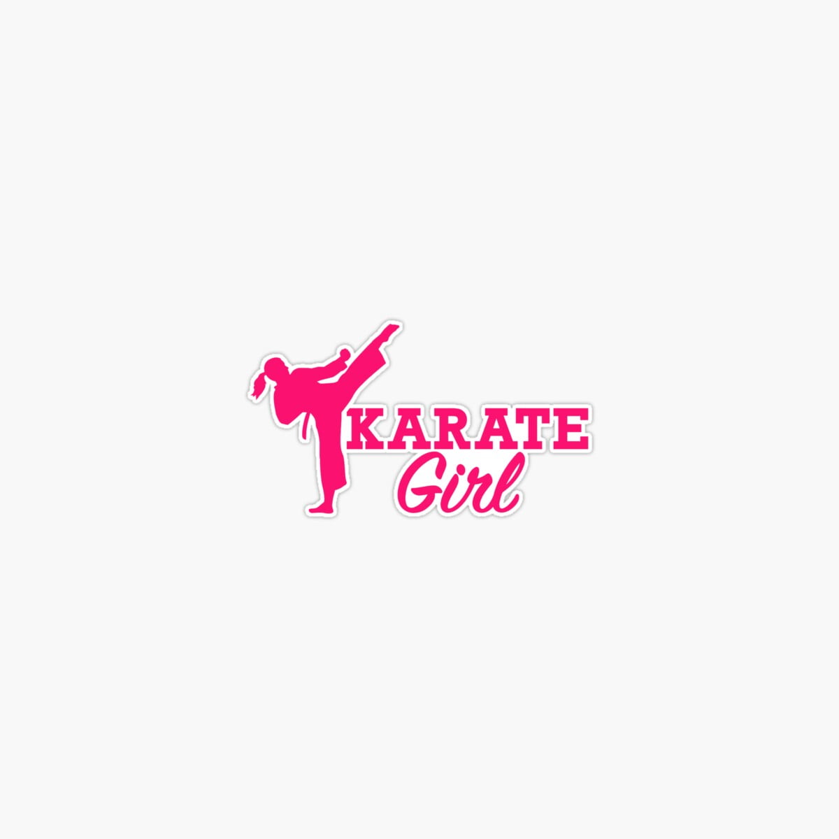 Onim Karate Girl Sticker, Phone Decal Water Bottle Stickers Car Decals ...
