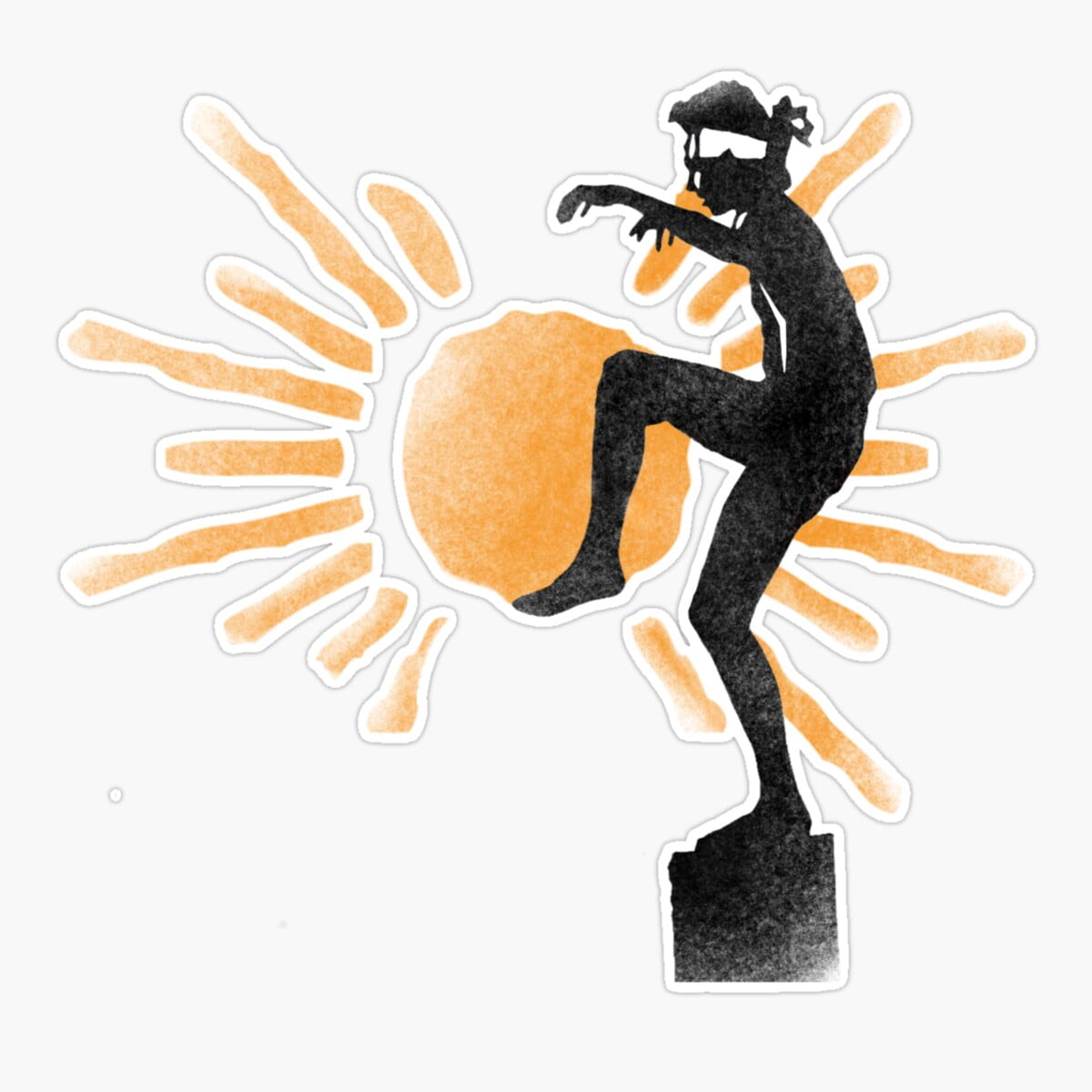 Onim Karate Kid Wax On Crane Kick - Martial Arts Vintage Silhouette 80 ...