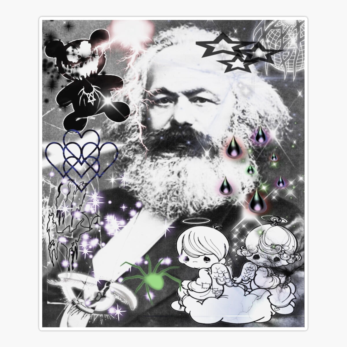 Onim Karl Marx Drain Gang Sticker, Phone Decal Water Bottle Stickers ...