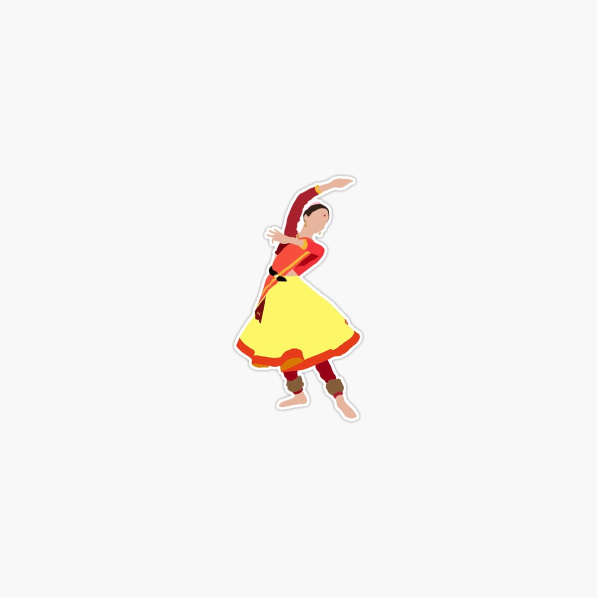 Onim Kathak Dancer, Digital Art Sticker, Phone Decal Water Bottle ...