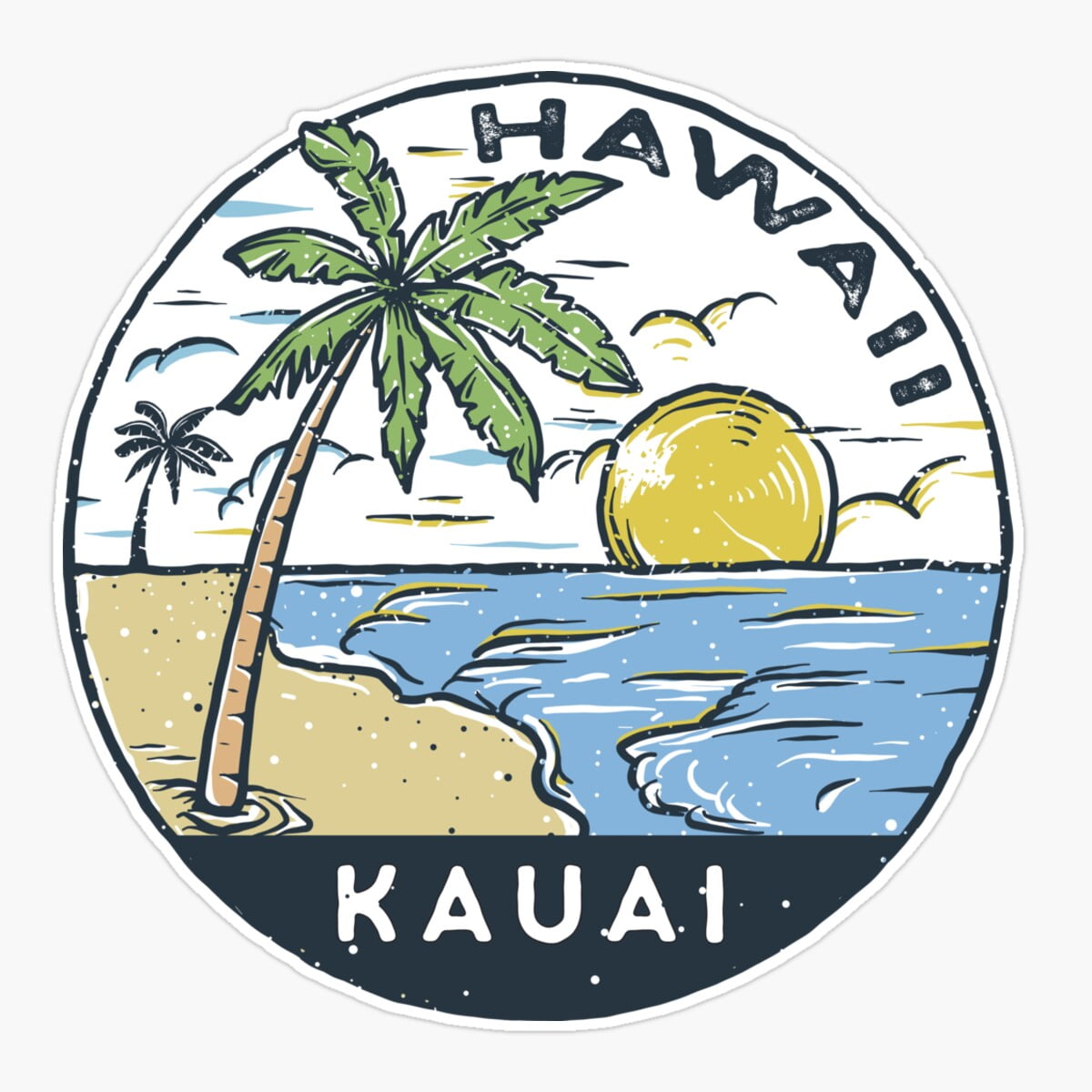 Onim Kauai Hawaii Vintage Sticker, Phone Decal Water Bottle Stickers ...