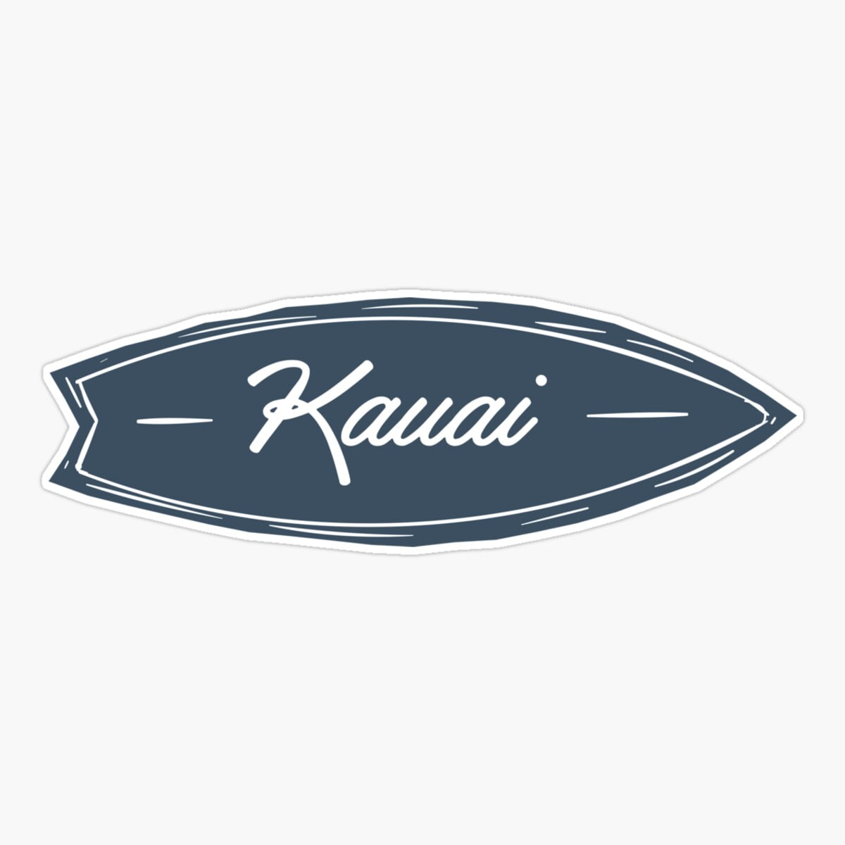 Onim Kauai Surfboard Typography Sticker, Phone Decal Water Bottle ...