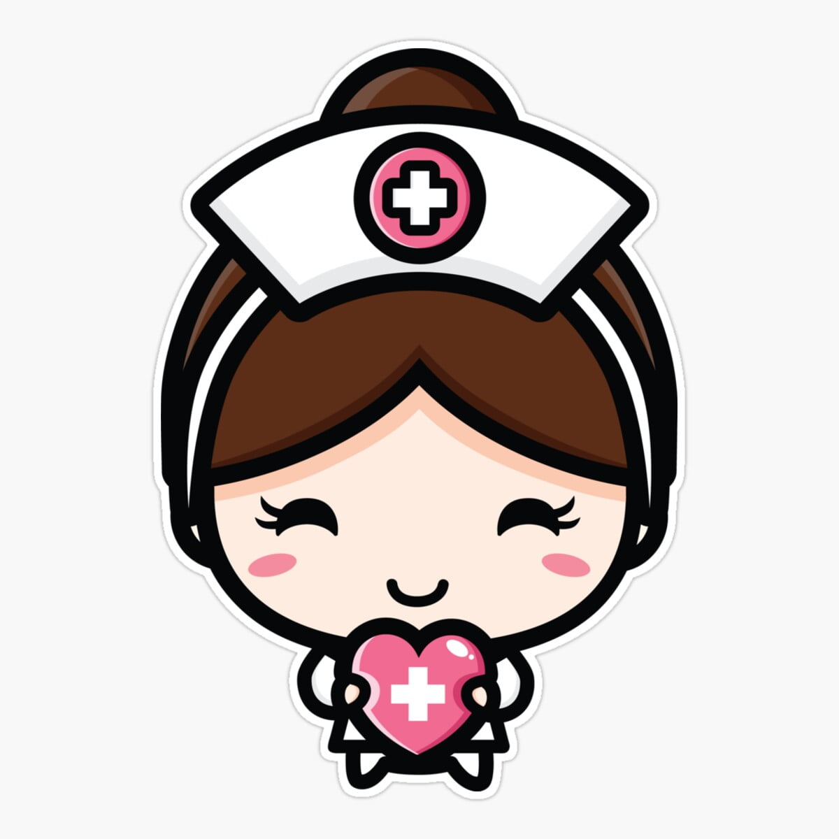 Onim Kawaii Aesthetic Nurse Symbol Sticker, Phone Decal Water Bottle ...