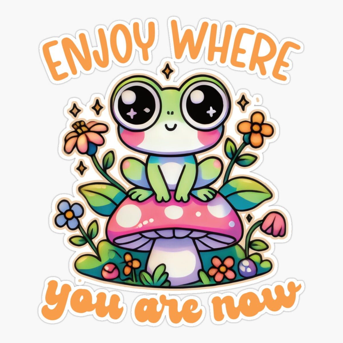 Onim Kawaii Cottagecore Frog Sticker, Phone Decal Water Bottle Stickers ...